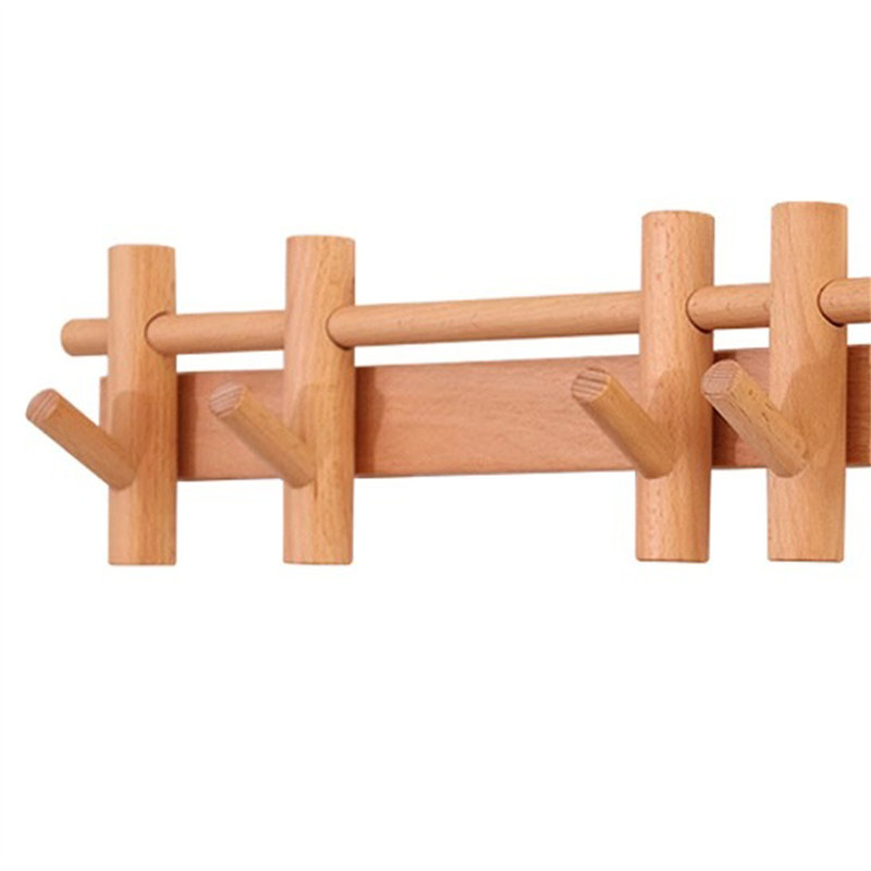 Millwood Pines Natureflex Adjustable Solid Wood Coat Hook | Wayfair